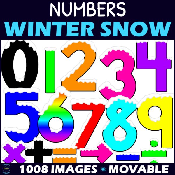 Snow Covered Winter Numbers Clipart - Made By Teachers