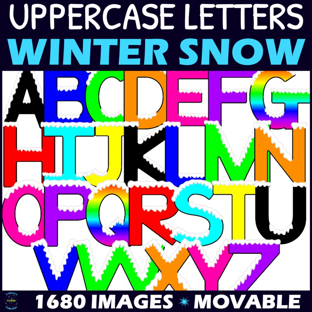 Snow Covered Winter Uppercase Letters Clipart | Made By Teachers