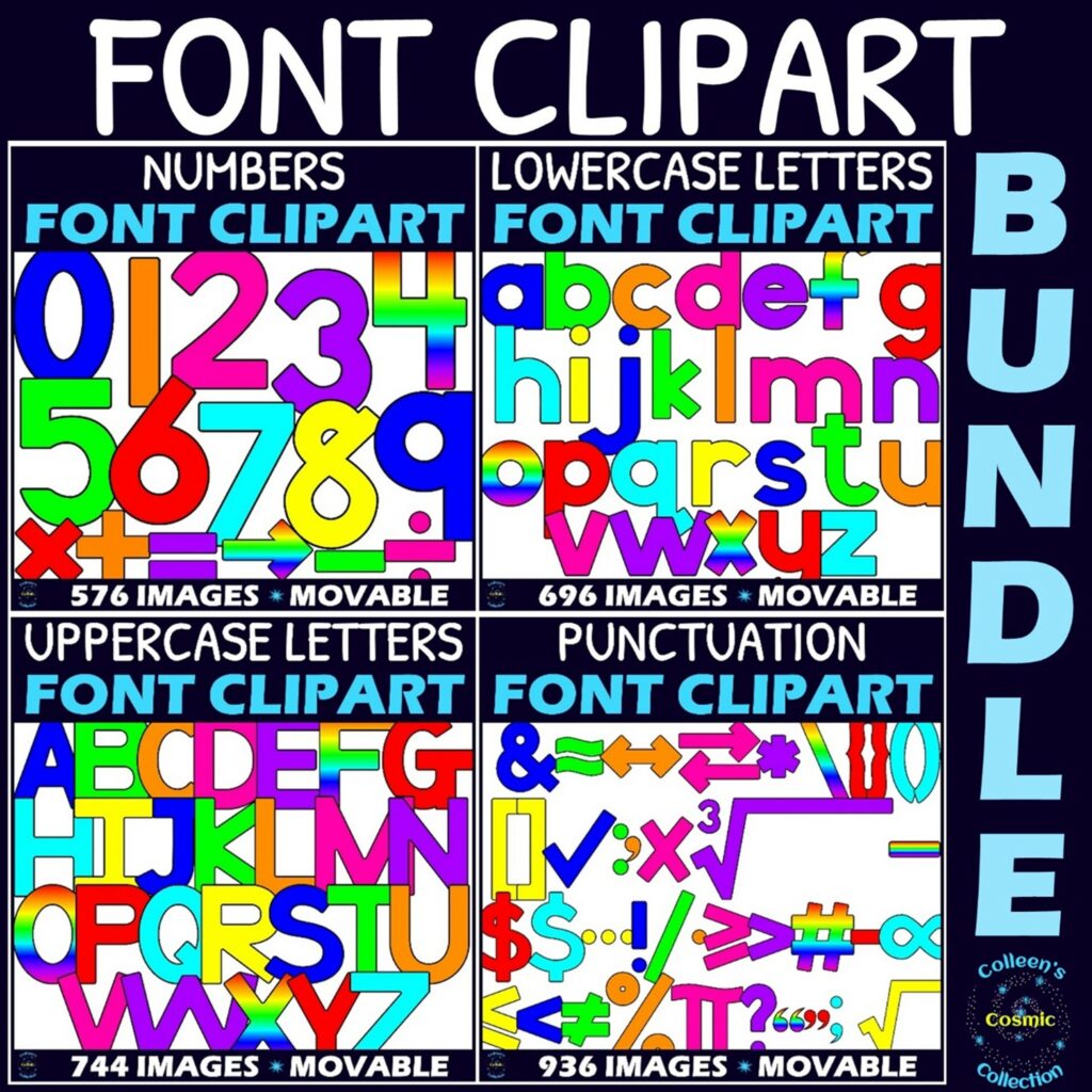 Font Clipart and Animated GIFs MEGA BUNDLE | Made By Teachers