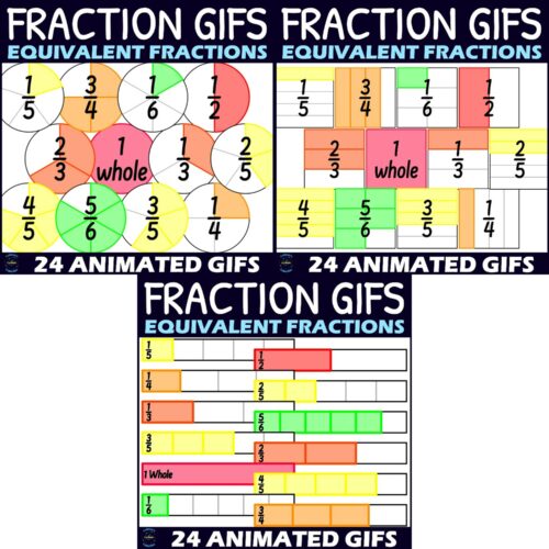 Fractions Clipart and GIFs MEGA BUNDLE - Animated Math Clip Art | Made ...