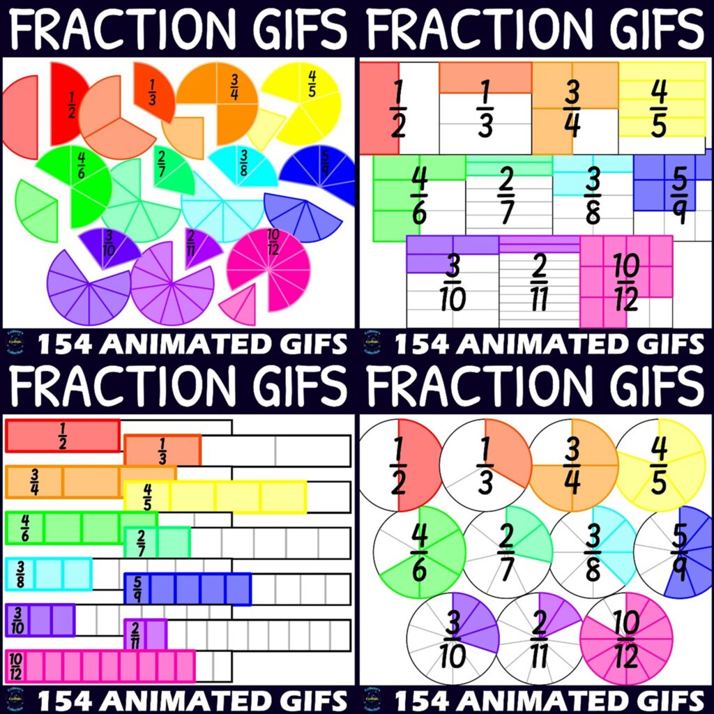 Fractions Clipart and GIFs MEGA BUNDLE - Animated Math Clip Art | Made ...
