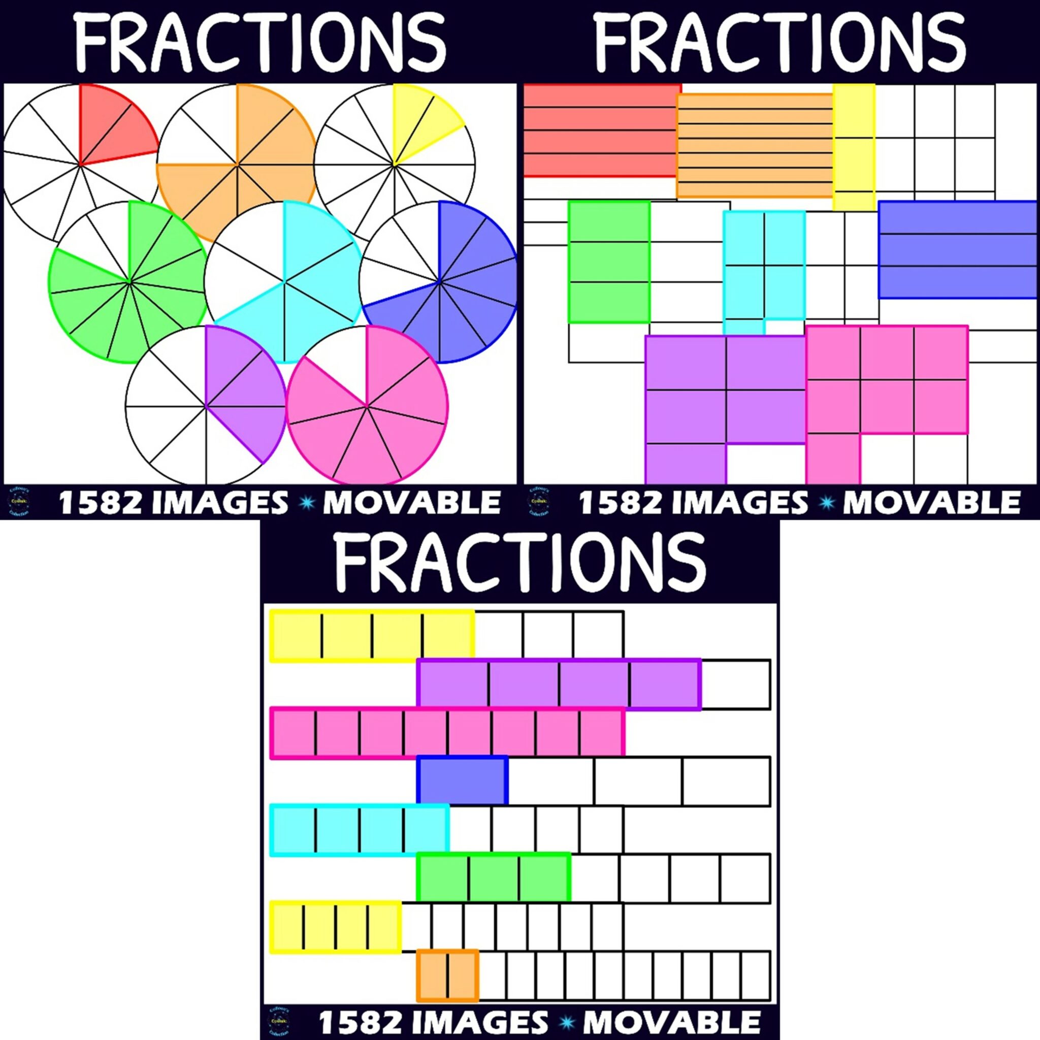 Fractions Clipart and GIFs MEGA BUNDLE - Animated Math Clip Art | Made ...