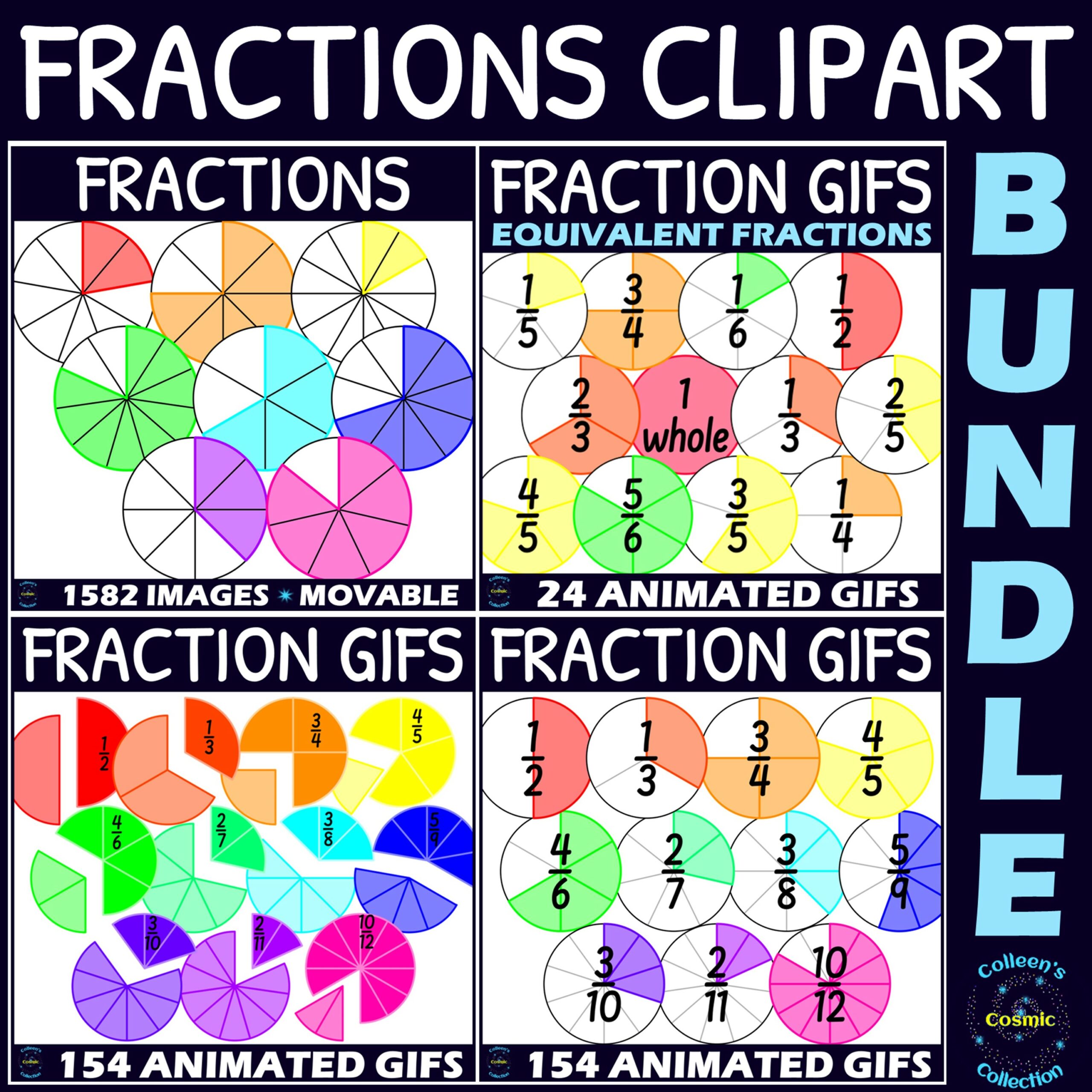 Animated GIF Shaded Circle Fractions Clipart Made By, 55% OFF