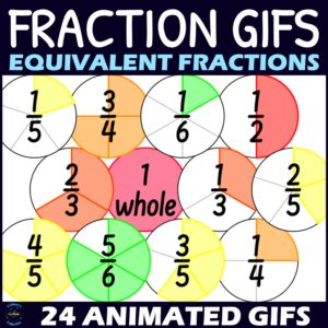 Clipart Fraction Circles and Fraction Circle GIFs BUNDLE | Made By Teachers