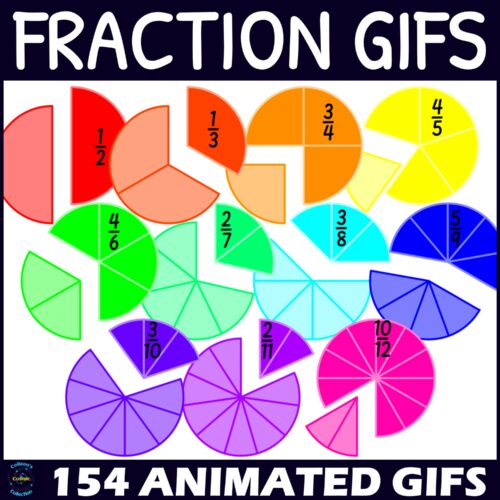 Animated GIF Separated Circle Fractions Clipart | Made By Teachers