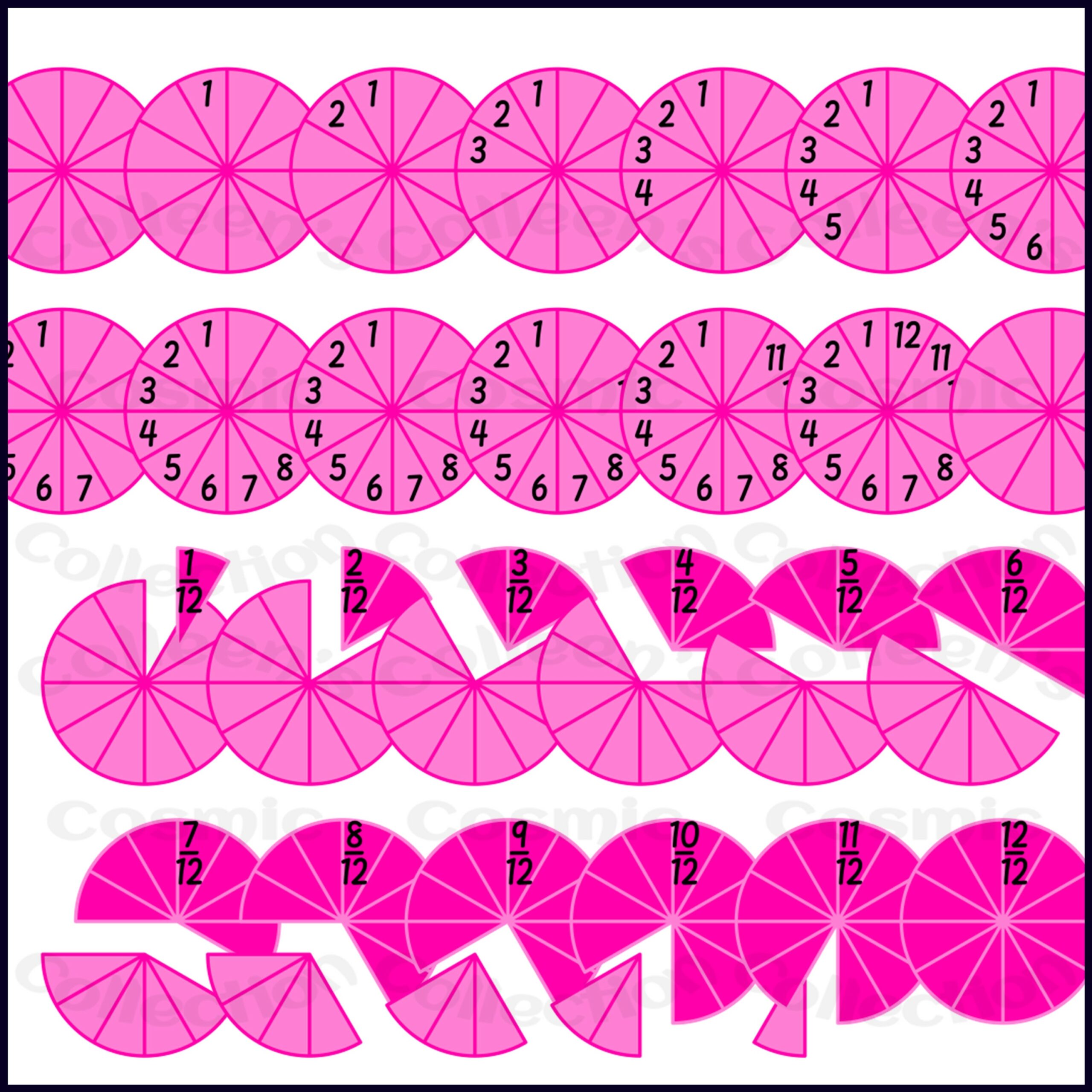 Animated GIF Separated Circle Fractions Clipart | Made By Teachers