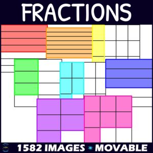 Clipart Fraction Squares and Fraction Square GIFs BUNDLE | Made By Teachers