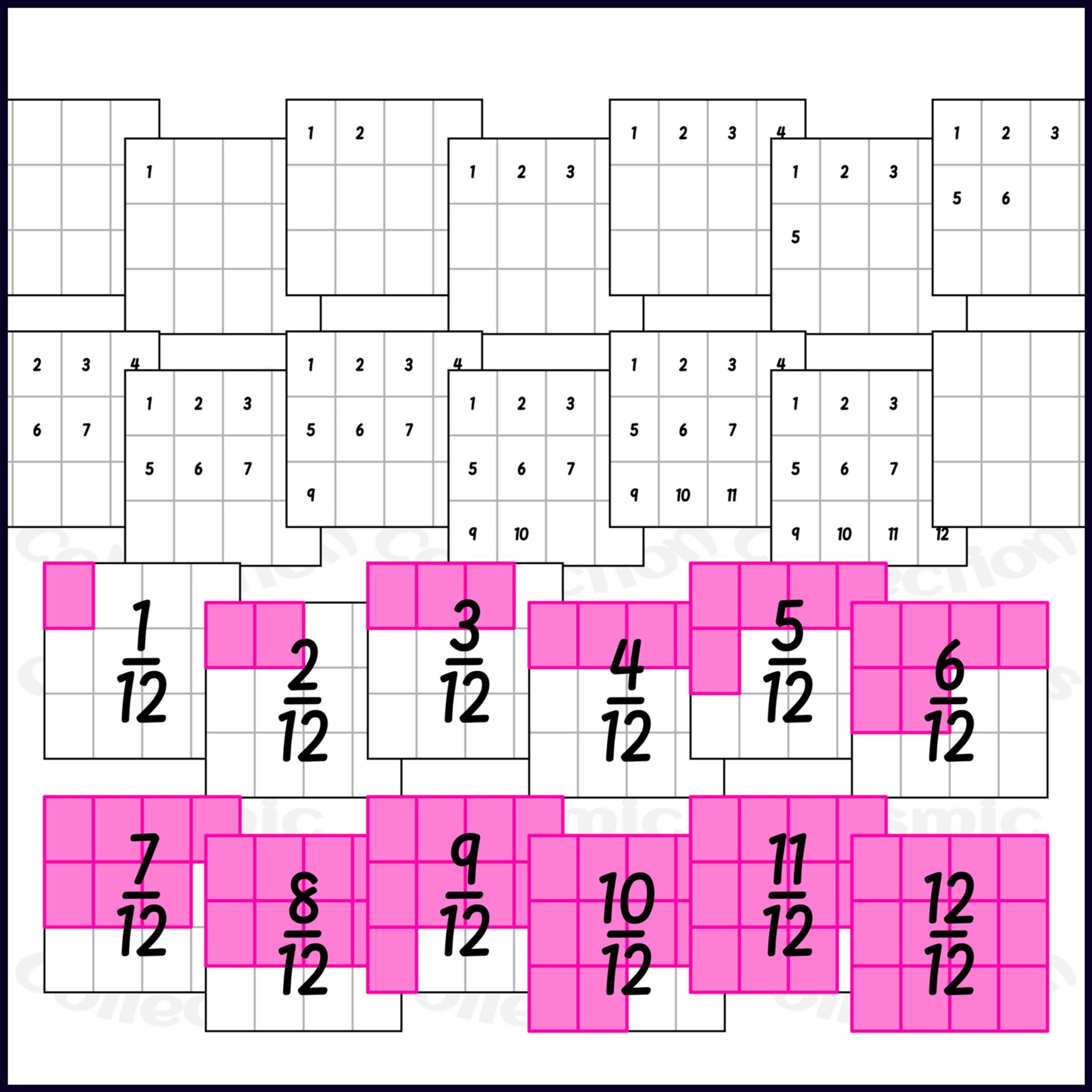 Animated GIF Shaded Square Fractions Clipart | Made By Teachers