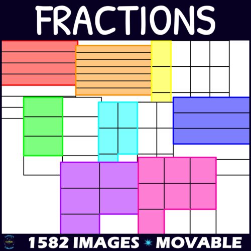 Clipart Fraction Squares and Fraction Square GIFs BUNDLE | Made By Teachers