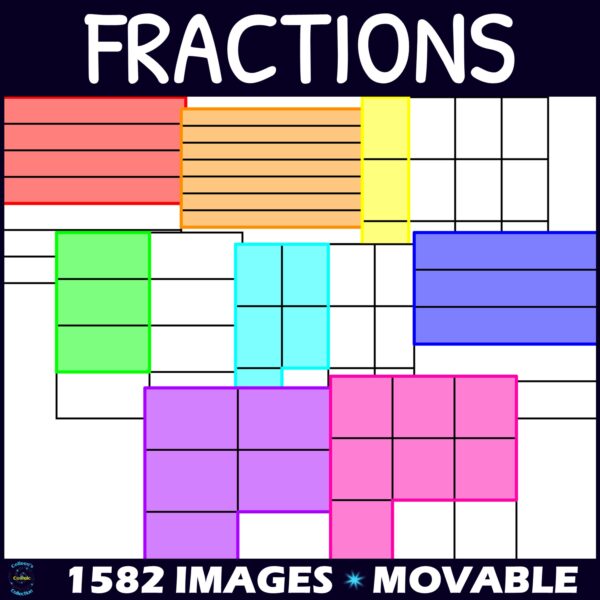 Clipart Fraction Squares and Fraction Square GIFs BUNDLE | Made By Teachers