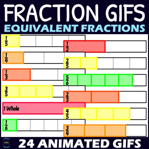 Clipart Fraction Strips and Fraction Strip GIFs BUNDLE | Made By Teachers
