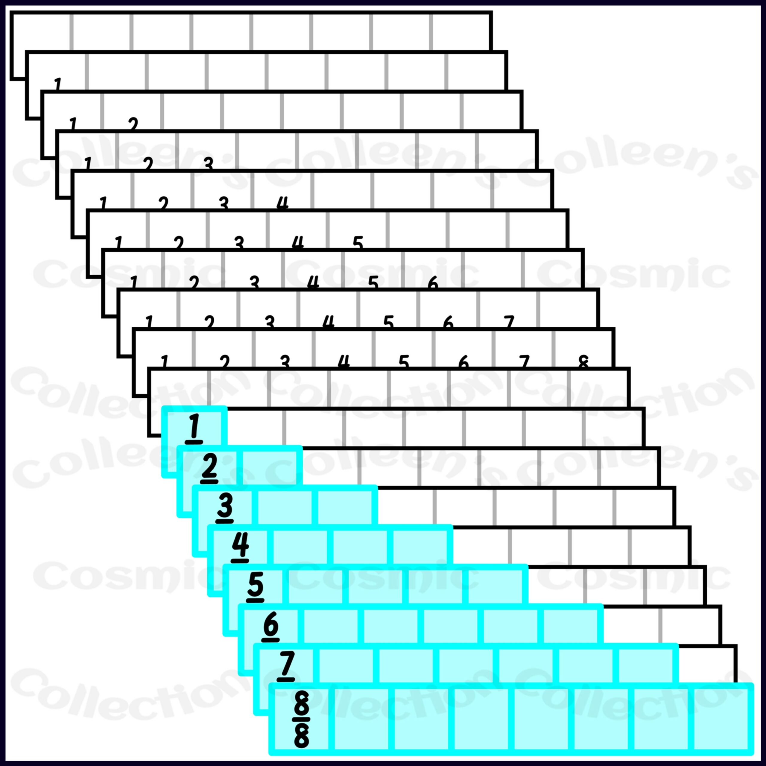 Animated GIF Shaded Strip Fractions Clipart | Made By Teachers
