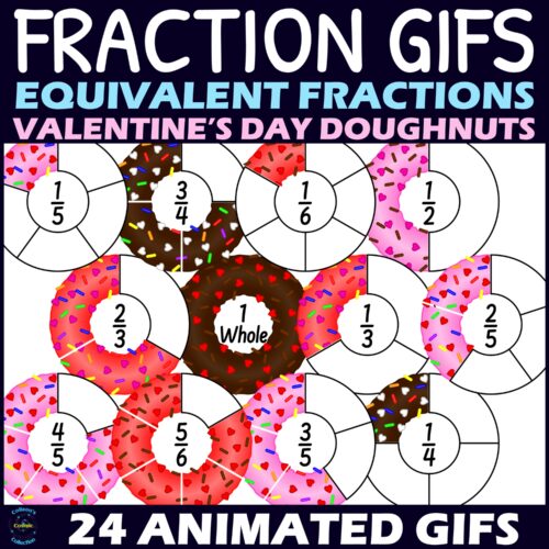 Clipart Fraction Valentines Day Donuts and Fraction Donut GIFs BUNDLE ...