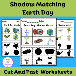 Shadow Matching Earth Day Cut & Paste Worksheets | Earth Day Activities ...