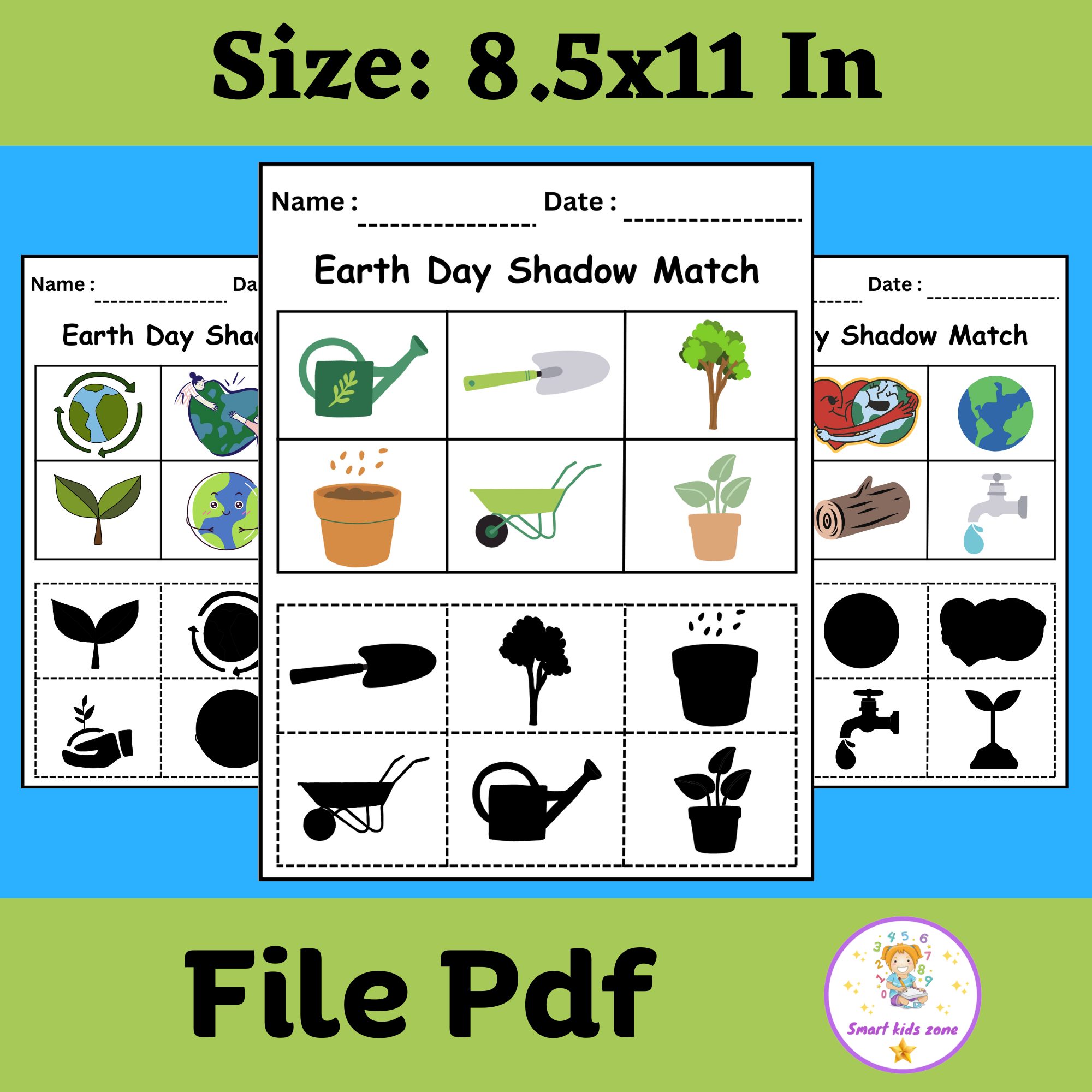 Shadow Matching Earth Day Cut & Paste Worksheets | Earth Day Activities ...