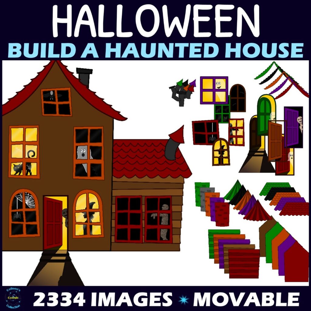 Build Your Own Halloween Scene Clipart BUNDLE | Made By Teachers