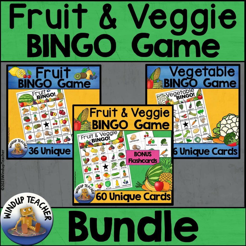 Fruit and Vegetable BINGO BUNDLE | Made By Teachers