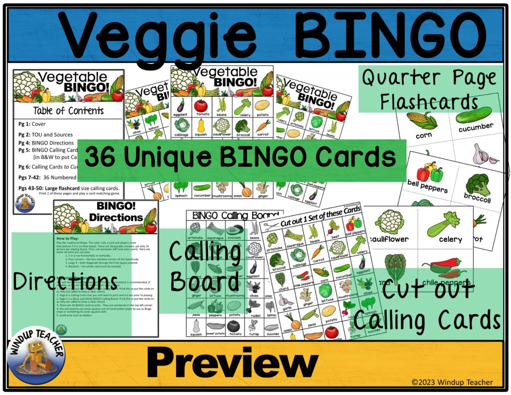 Fruit and Vegetable BINGO BUNDLE | Made By Teachers
