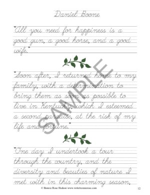 A Nation Grows: Famous Quotes by Daniel Boone Copywork | Made By Teachers