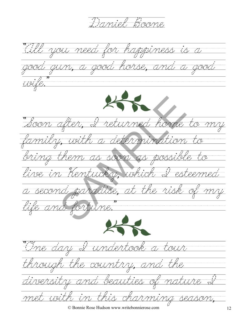 A Nation Grows: Famous Quotes by Daniel Boone Copywork | Made By Teachers