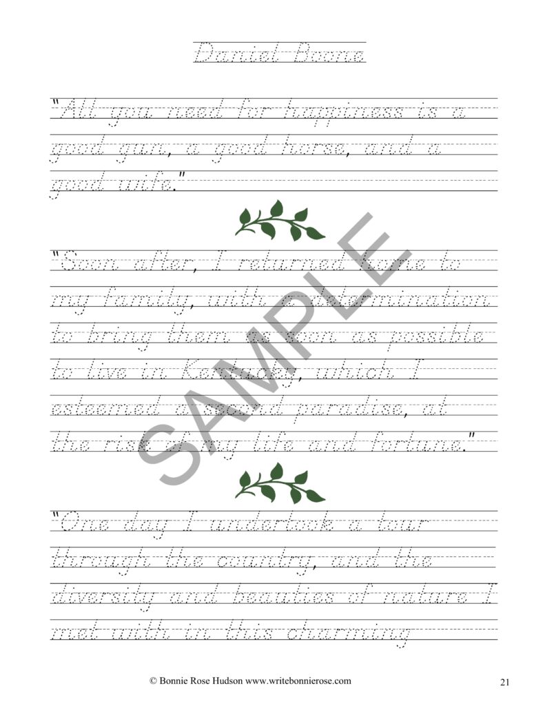 A Nation Grows: Famous Quotes by Daniel Boone Copywork | Made By Teachers