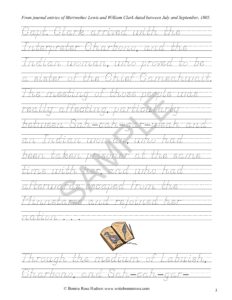 Copywork from the Journals of Lewis and Clark Manuscript Style | Made ...