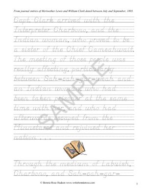 Copywork from the Journals of Lewis and Clark Manuscript Style | Made ...