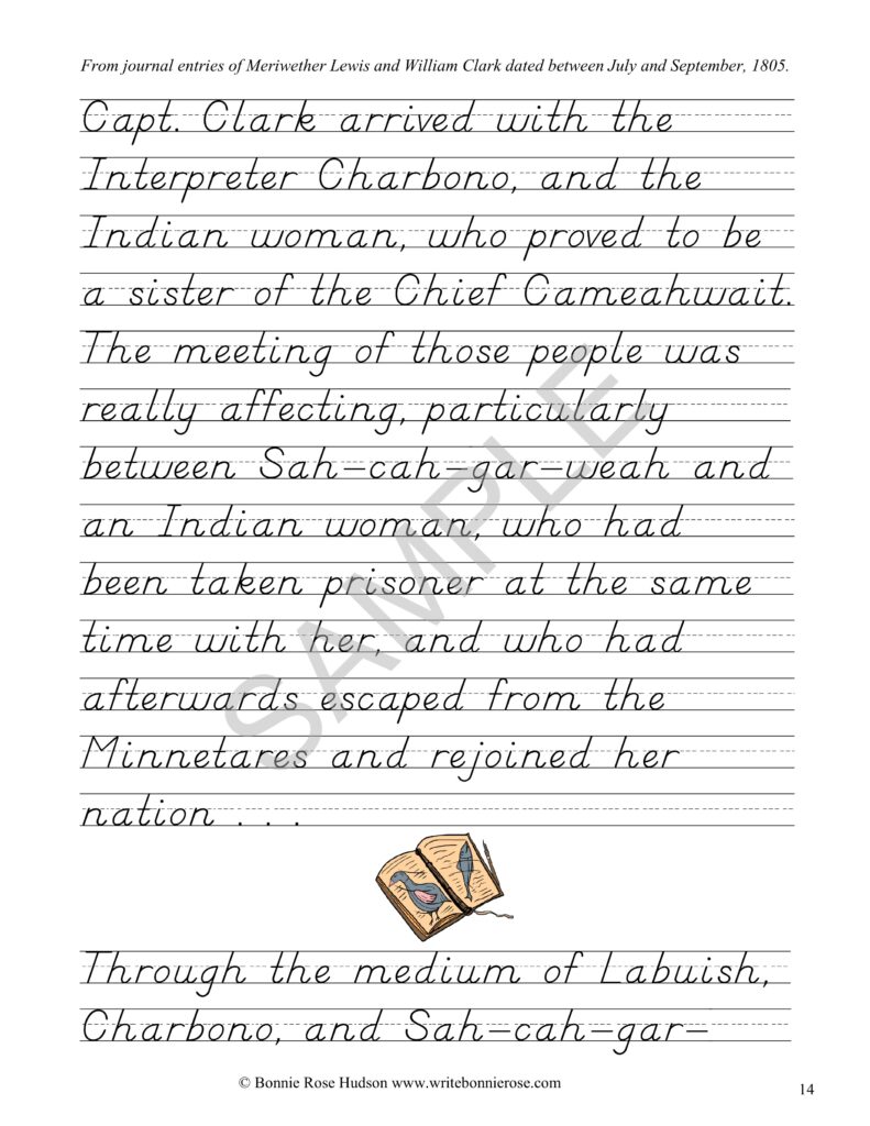 Copywork from the Journals of Lewis and Clark Manuscript Style | Made ...