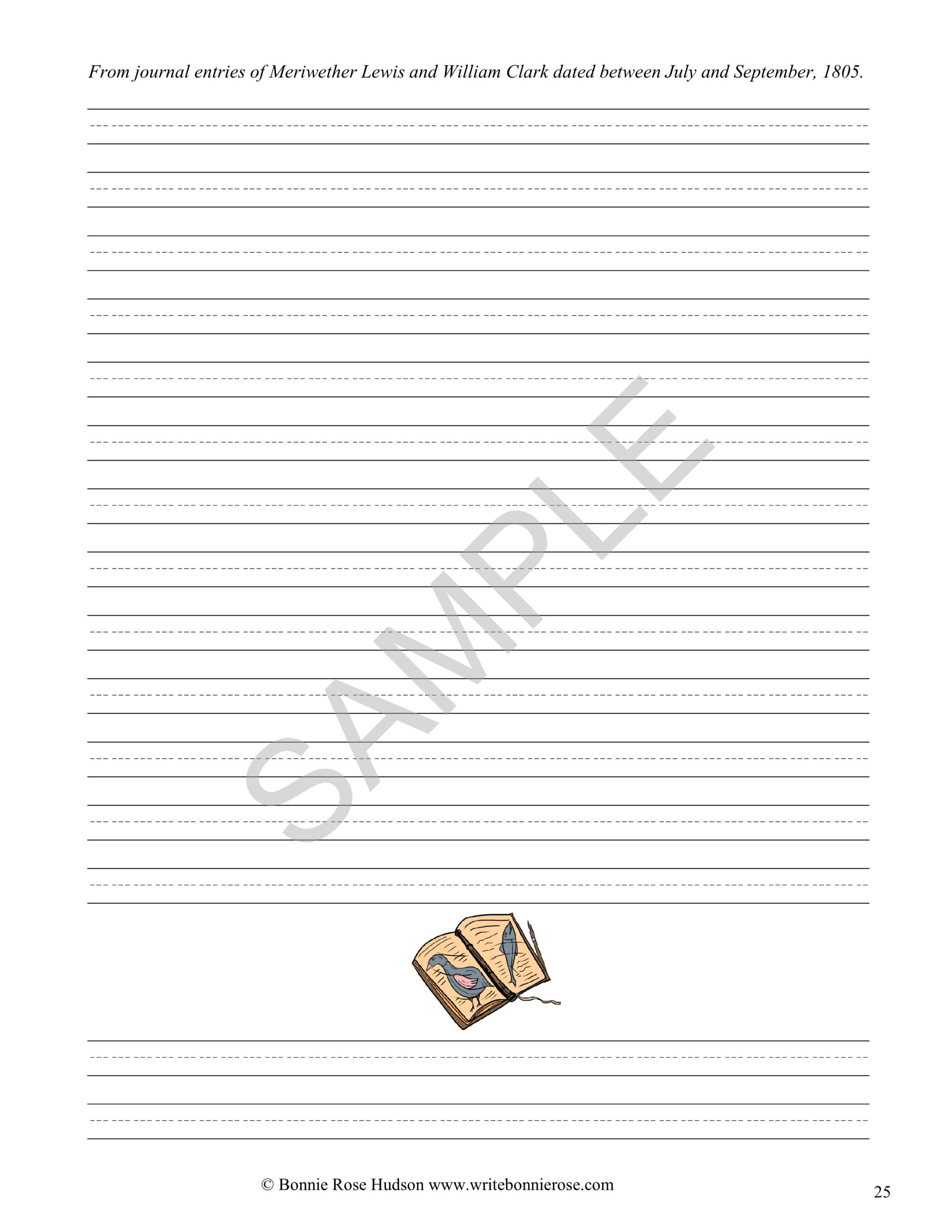 Copywork from the Journals of Lewis and Clark Manuscript Style | Made ...