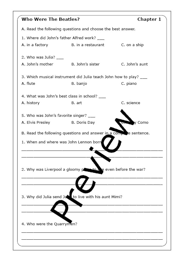 Geoff Edgers "Who Were The Beatles?" worksheets | Made By Teachers