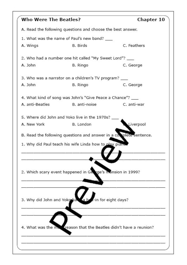 Geoff Edgers "Who Were The Beatles?" worksheets | Made By Teachers