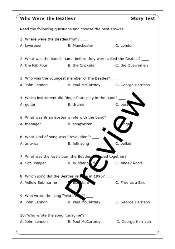 Geoff Edgers "Who Were The Beatles?" worksheets | Made By Teachers