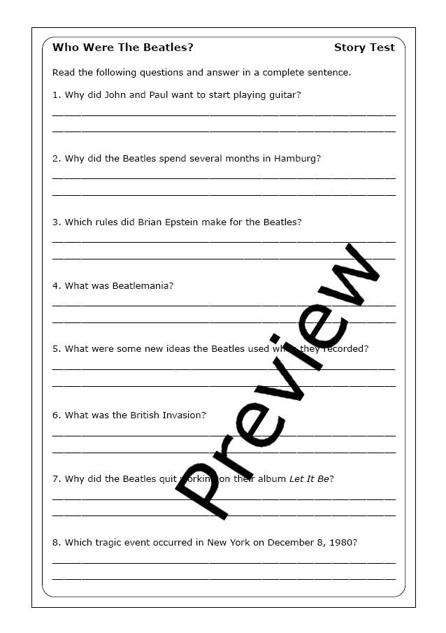 Geoff Edgers "Who Were The Beatles?" worksheets | Made By Teachers