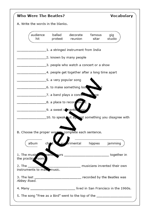 Geoff Edgers "Who Were The Beatles?" worksheets | Made By Teachers