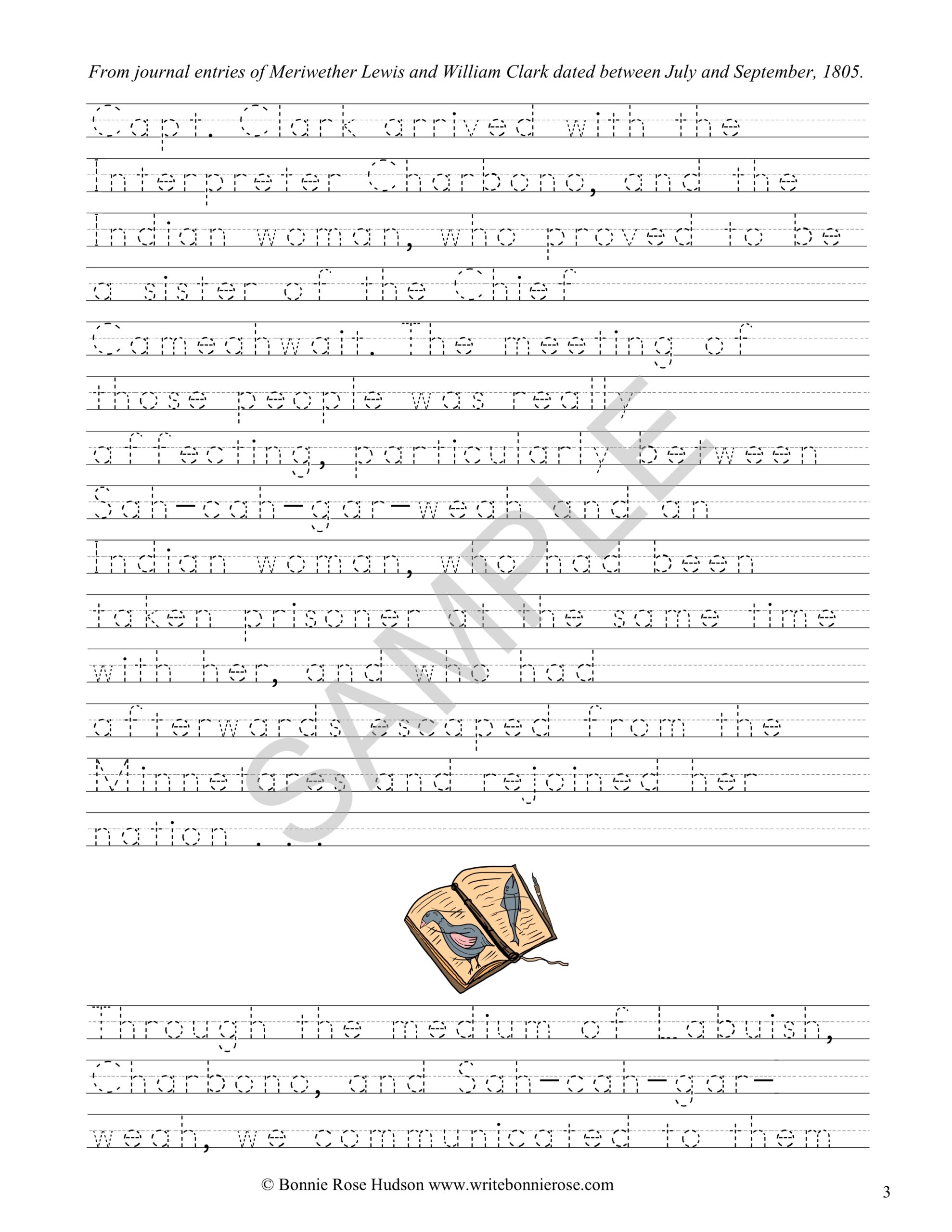 Copywork from the Journals of Lewis and Clark Print Style | Made By ...