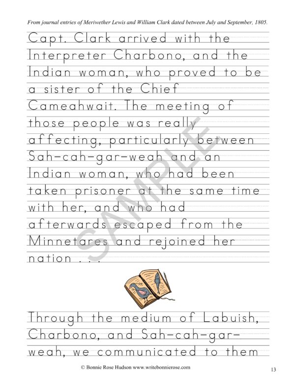 Copywork from the Journals of Lewis and Clark Print Style | Made By ...