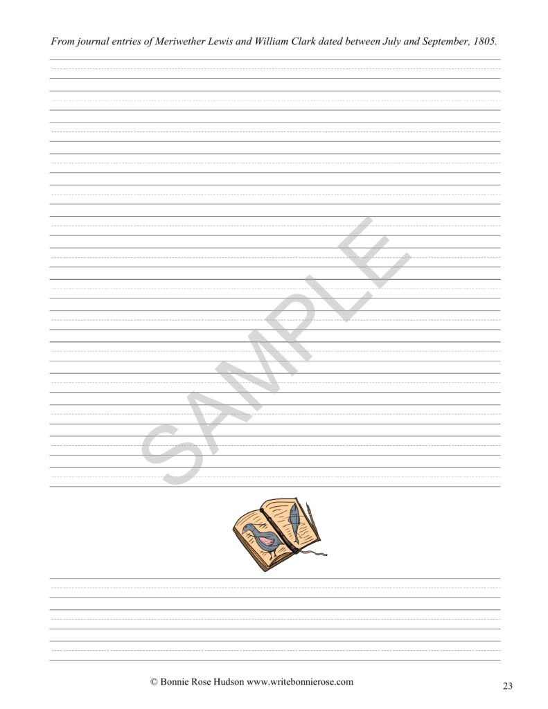 Copywork from the Journals of Lewis and Clark Print Style | Made By ...