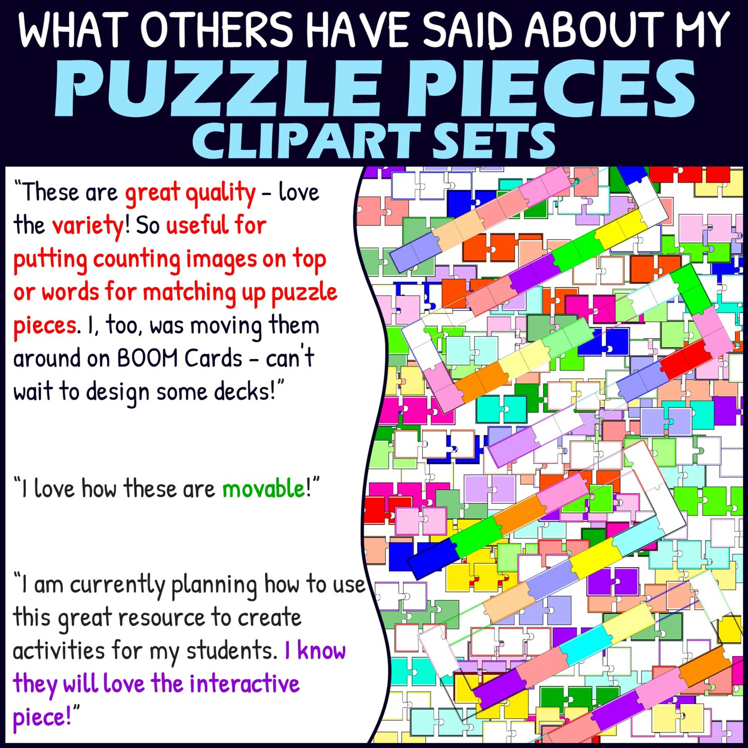 Puzzle Pieces Clipart FREEBIE | Made By Teachers