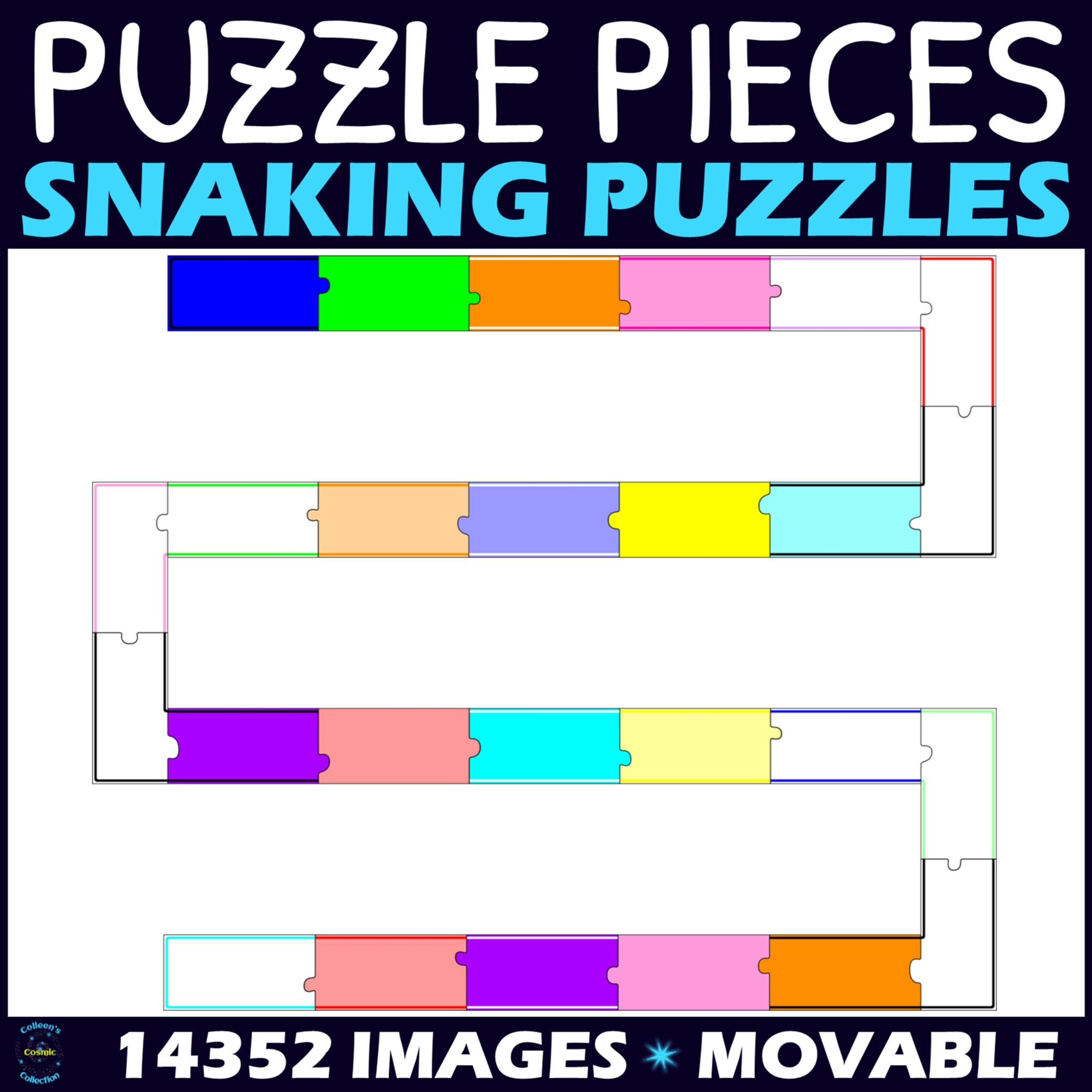 Snaking Puzzles Self Correcting Puzzle Pieces Clipart Set 1 | Made By ...