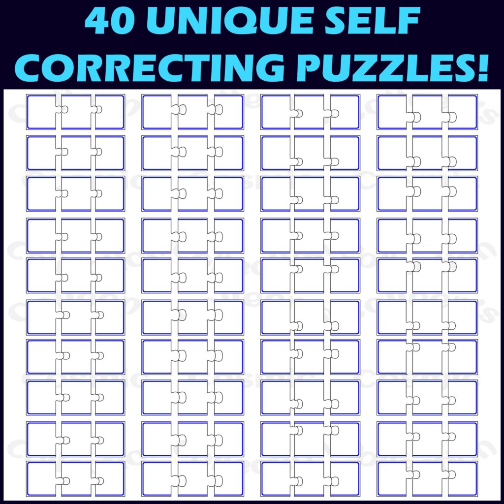 Extendable Puzzle Pieces Clipart - 40 Unique Puzzles | Made By Teachers