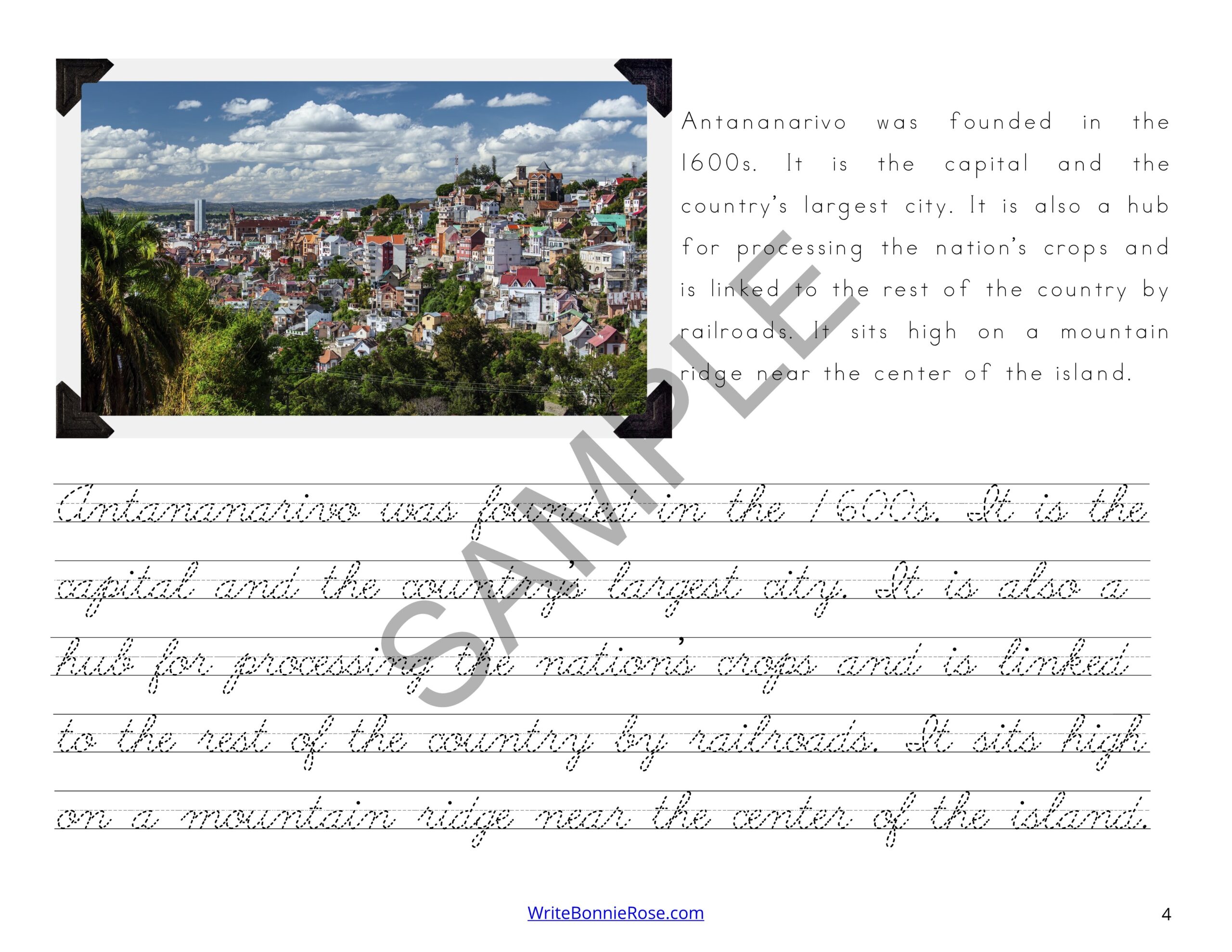 My Book About Madagascar with Cursive Copywork | Made By Teachers