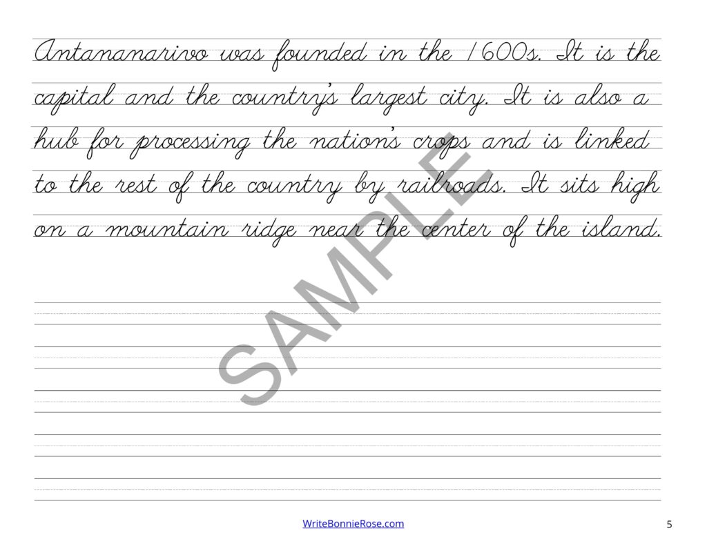 My Book About Madagascar with Cursive Copywork | Made By Teachers