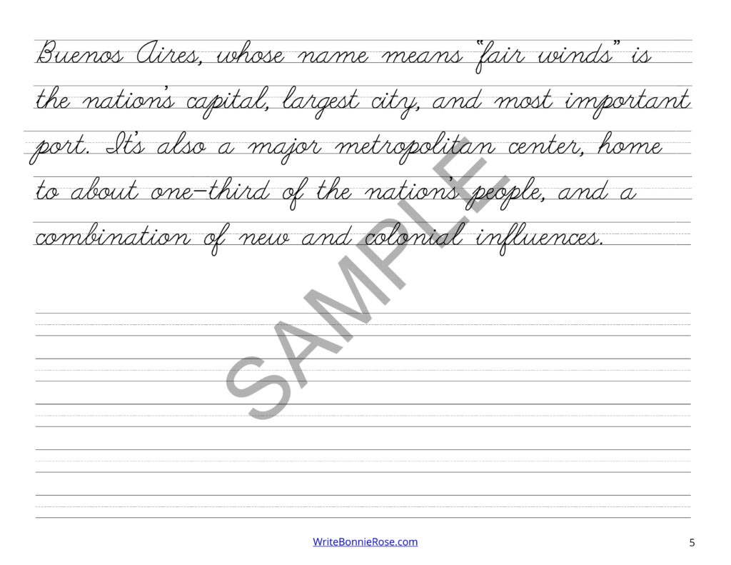 My Book About Argentina with Cursive Copywork | Made By Teachers