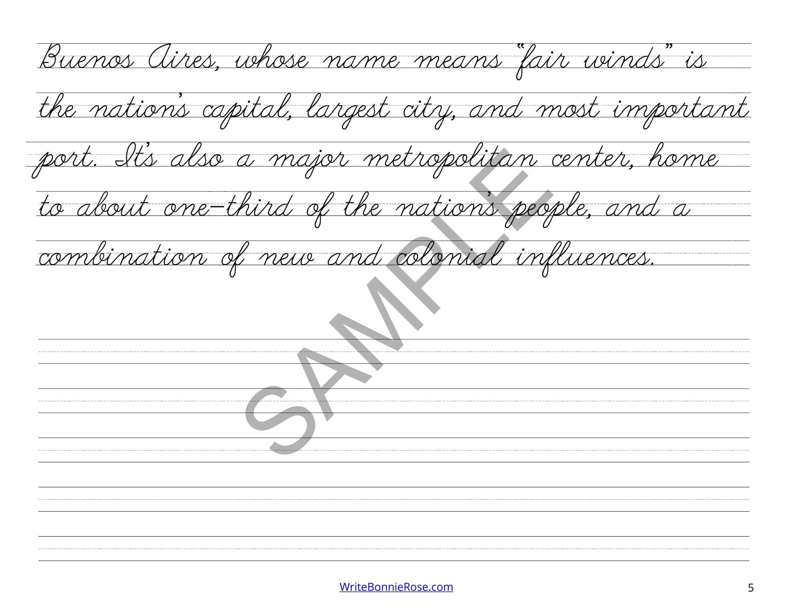 My Book About Argentina with Cursive Copywork | Made By Teachers