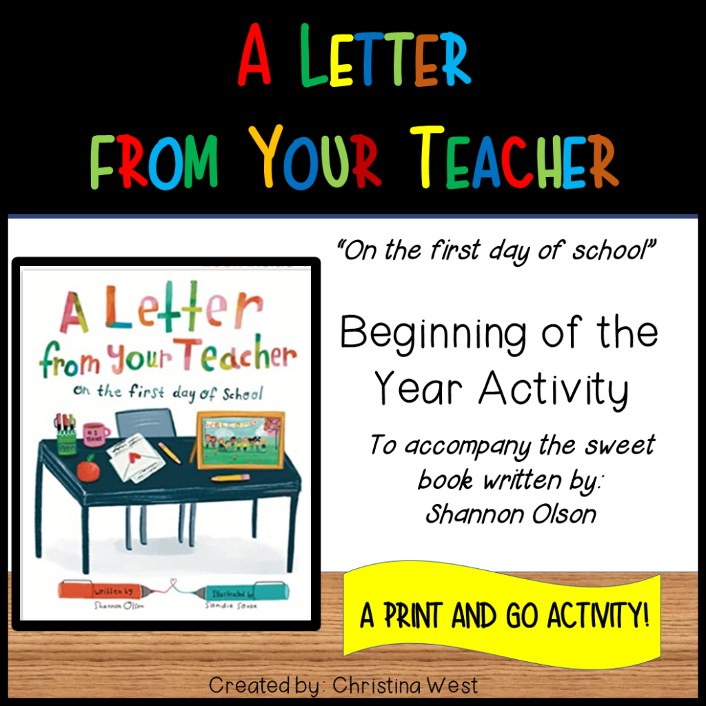 Beginning of the Year Activity: A Letter From Your Teacher | Made By ...