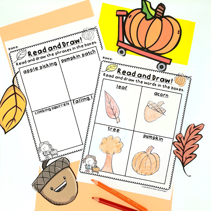 Autumn Fall Reading Comprehension Worksheets Kindergarten 1st Grade ...
