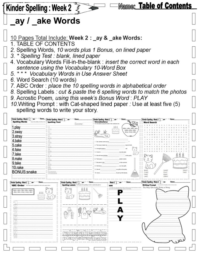 Kindergarten Spelling Worksheets Curriculum Week 2 | Made By Teachers