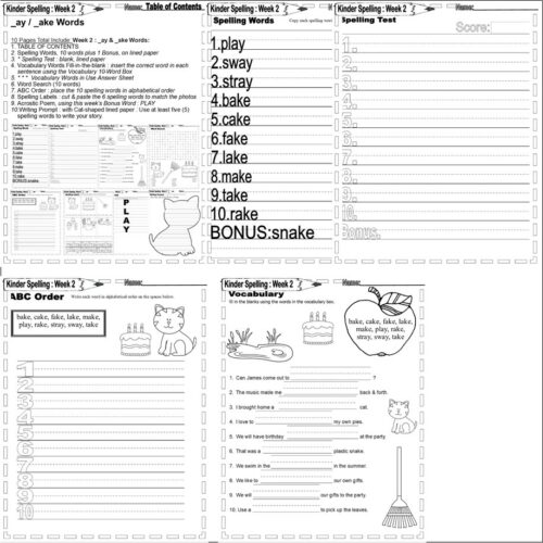 Kindergarten Spelling Worksheets Curriculum Week 2 | Made By Teachers