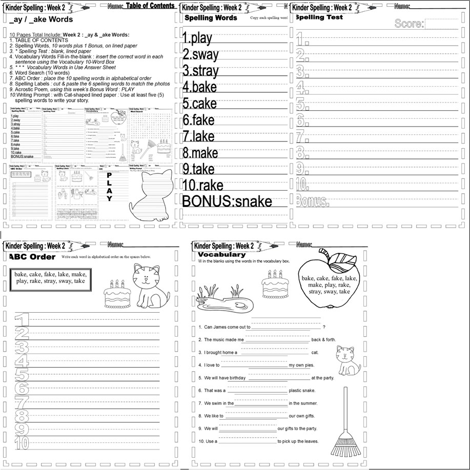 Kindergarten Spelling Worksheets Curriculum Week 2 | Made By Teachers