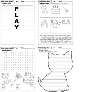 Kindergarten Spelling Worksheets Curriculum Week 2 | Made By Teachers